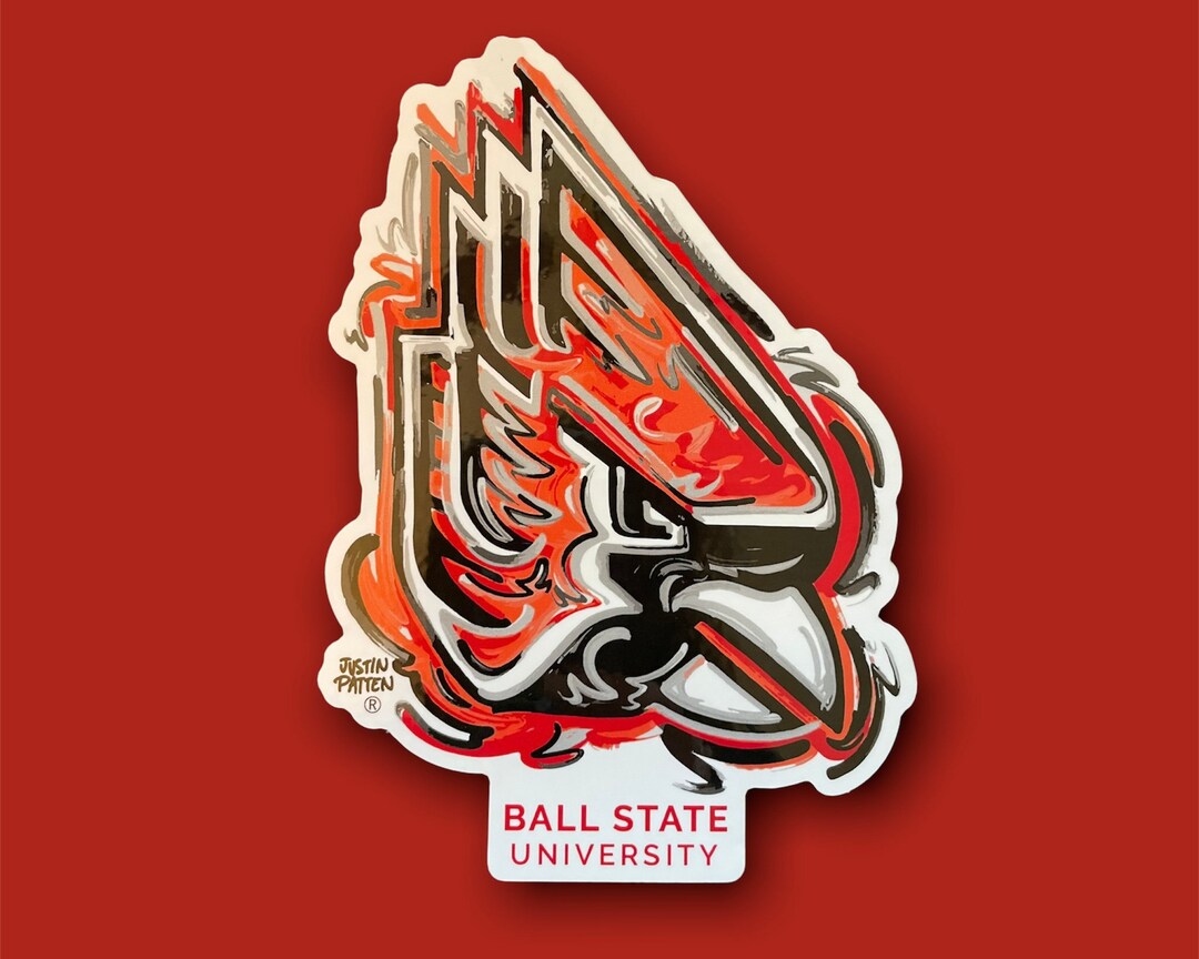 Sticker Ball State Storm Striker Art by Justin Patten Ball State ...