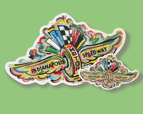 Indianapolis Motor Speedway Wing and Wheel Mini Vinyl Sticker - Etsy