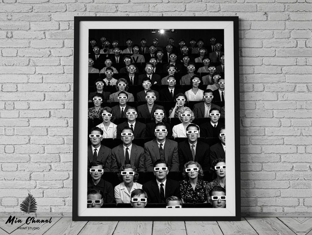 Impression de film 3D vintage, photo de cinéma vintage noir et blanc ...