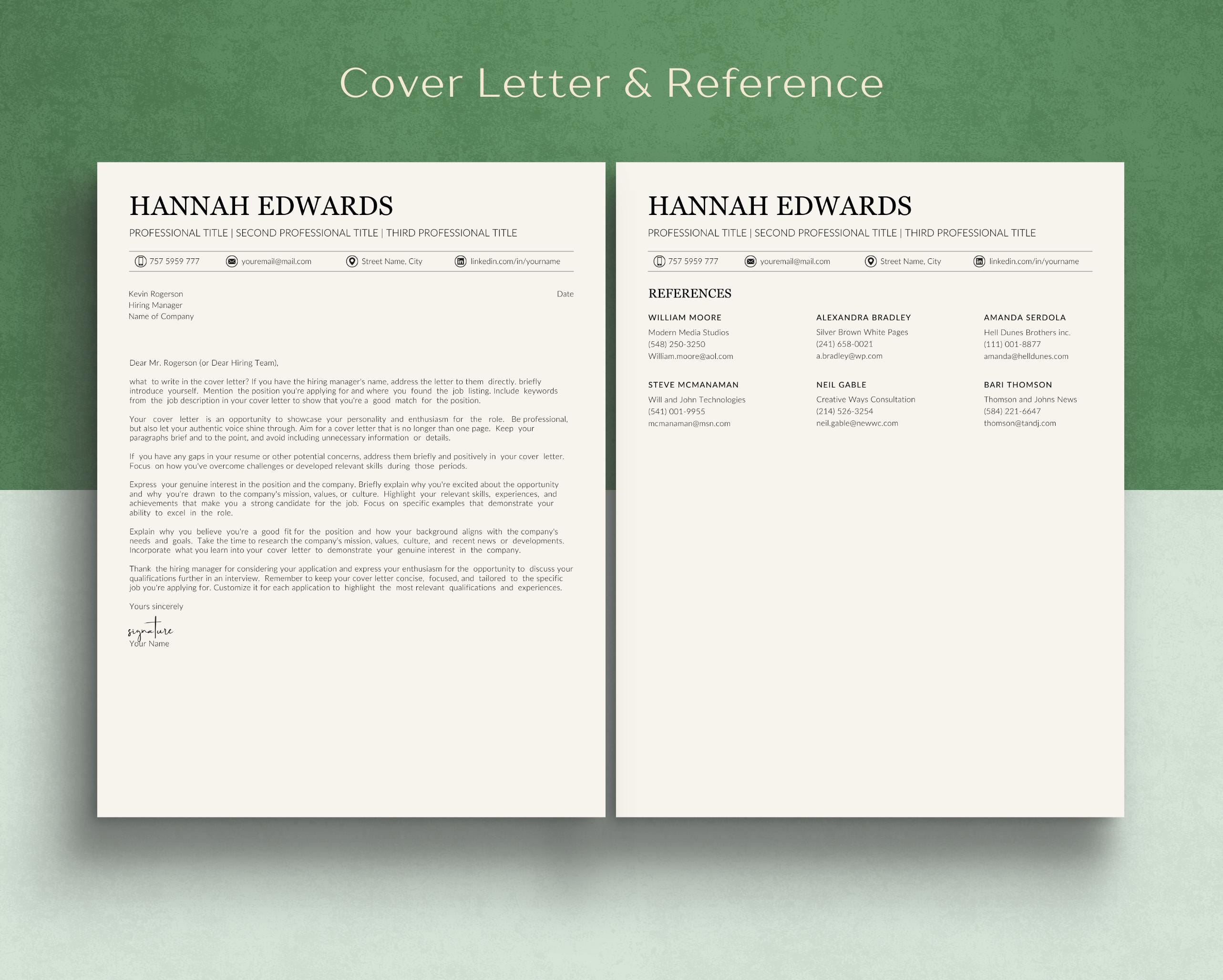 Creative Ats-friendly Single-column CV Template for Job Applications ...