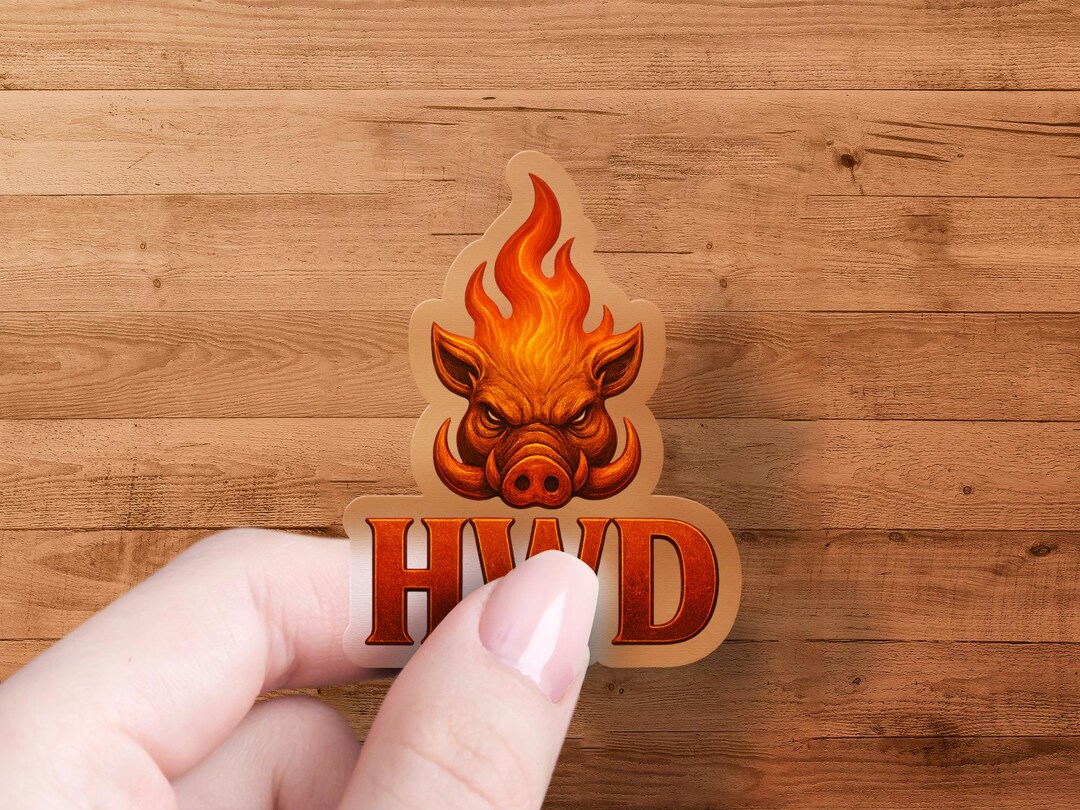 Flaming Hog Biker Sticker, HWD Design, Durable Decal - Etsy