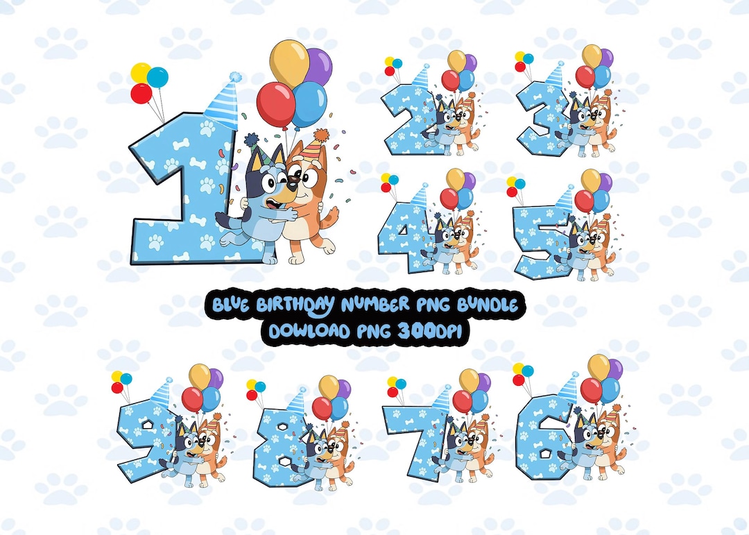 Blue Birthday Number Png Bundle, Birthday Number Png, Blue Birthday Png ...