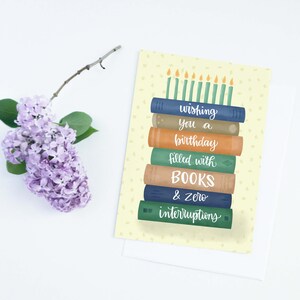 Book Lover Birthday Card, Funny Bibliophile Greeting Card, Birthday ...