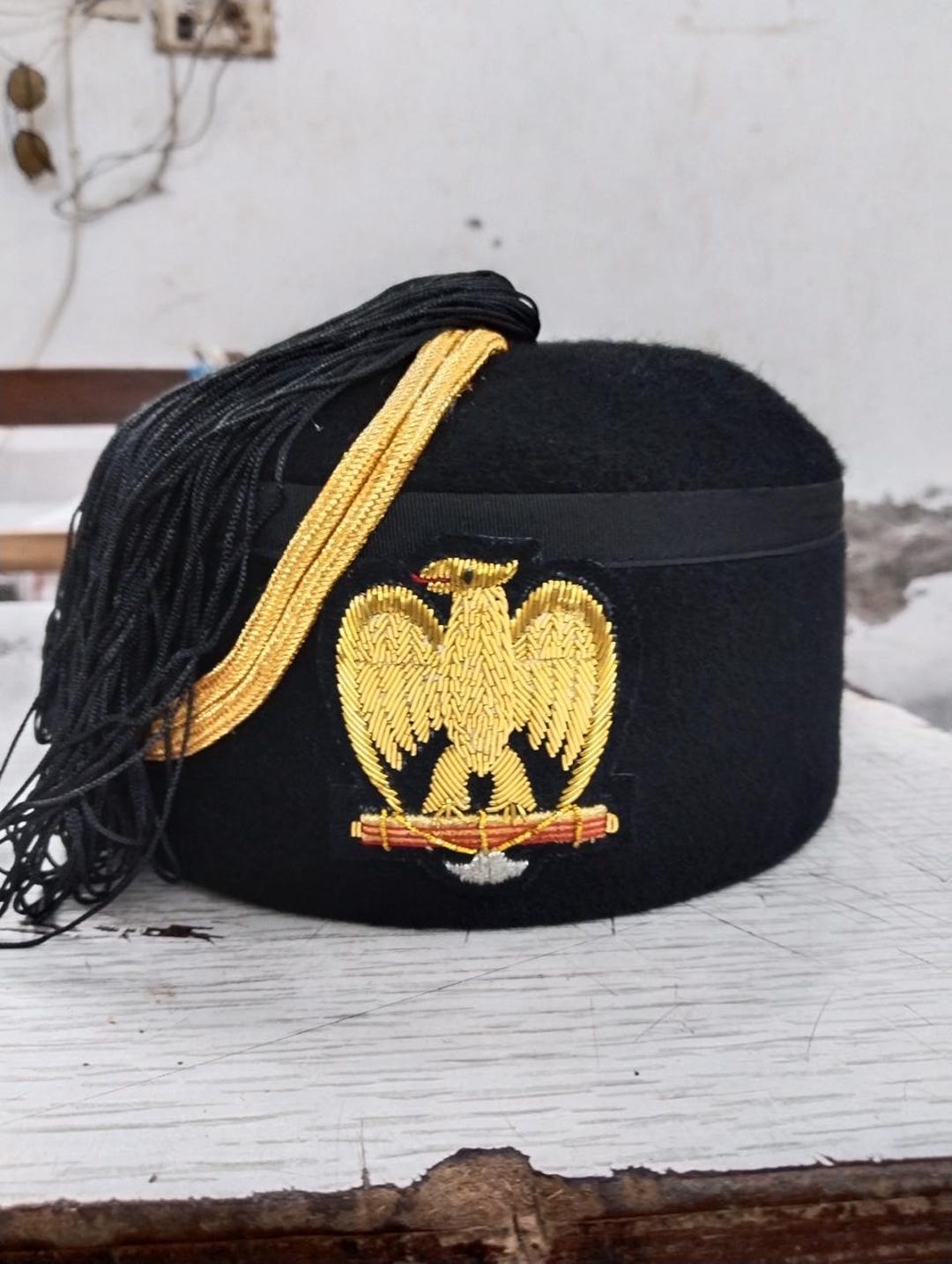 Handmade WW2 Italian Fascist Fez Hat: Mussolini Fasces Badge - Etsy