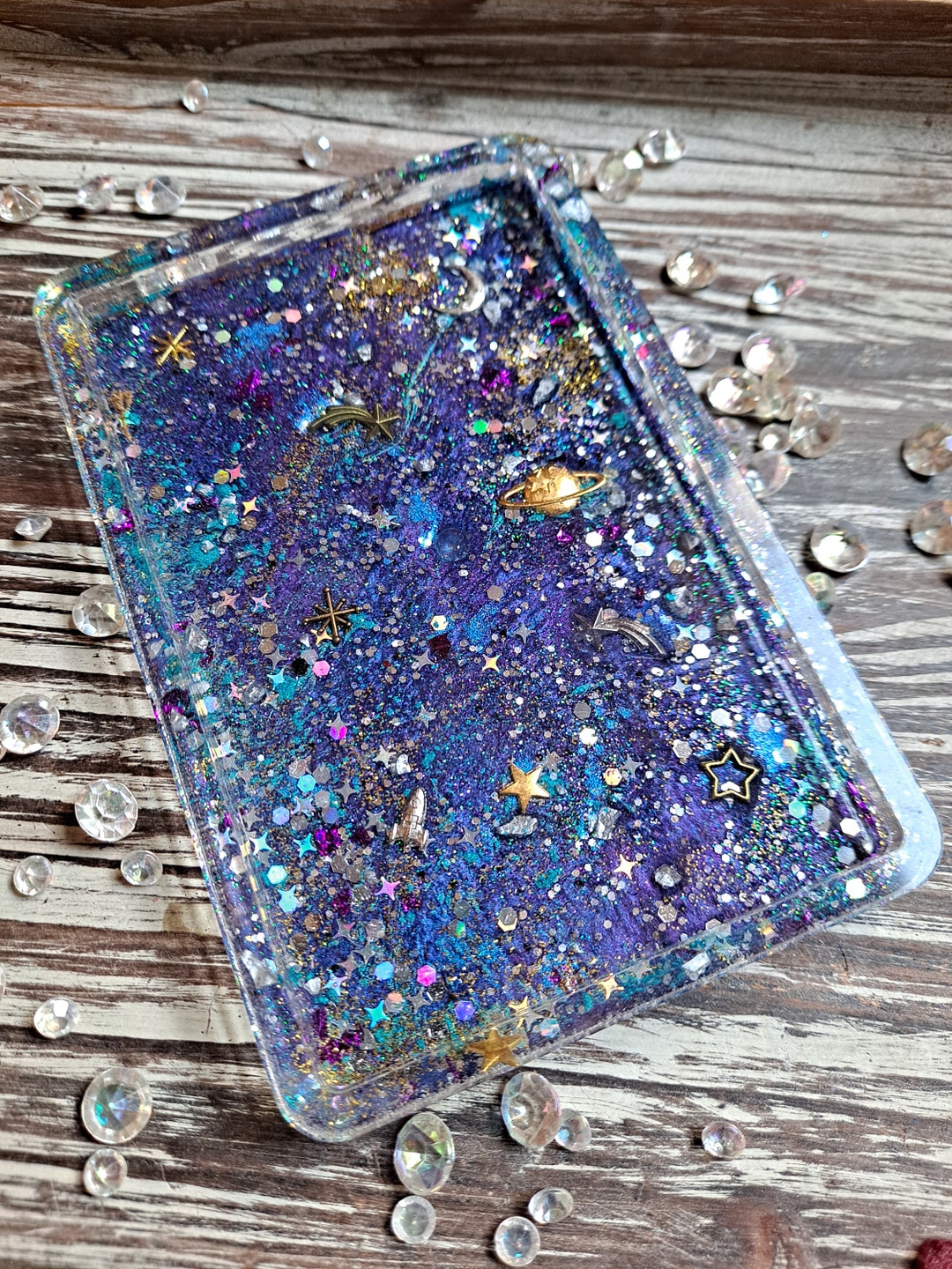 Celestial Galaxy Trinket Dish | Galaxy Resin Trinket Tray - Etsy