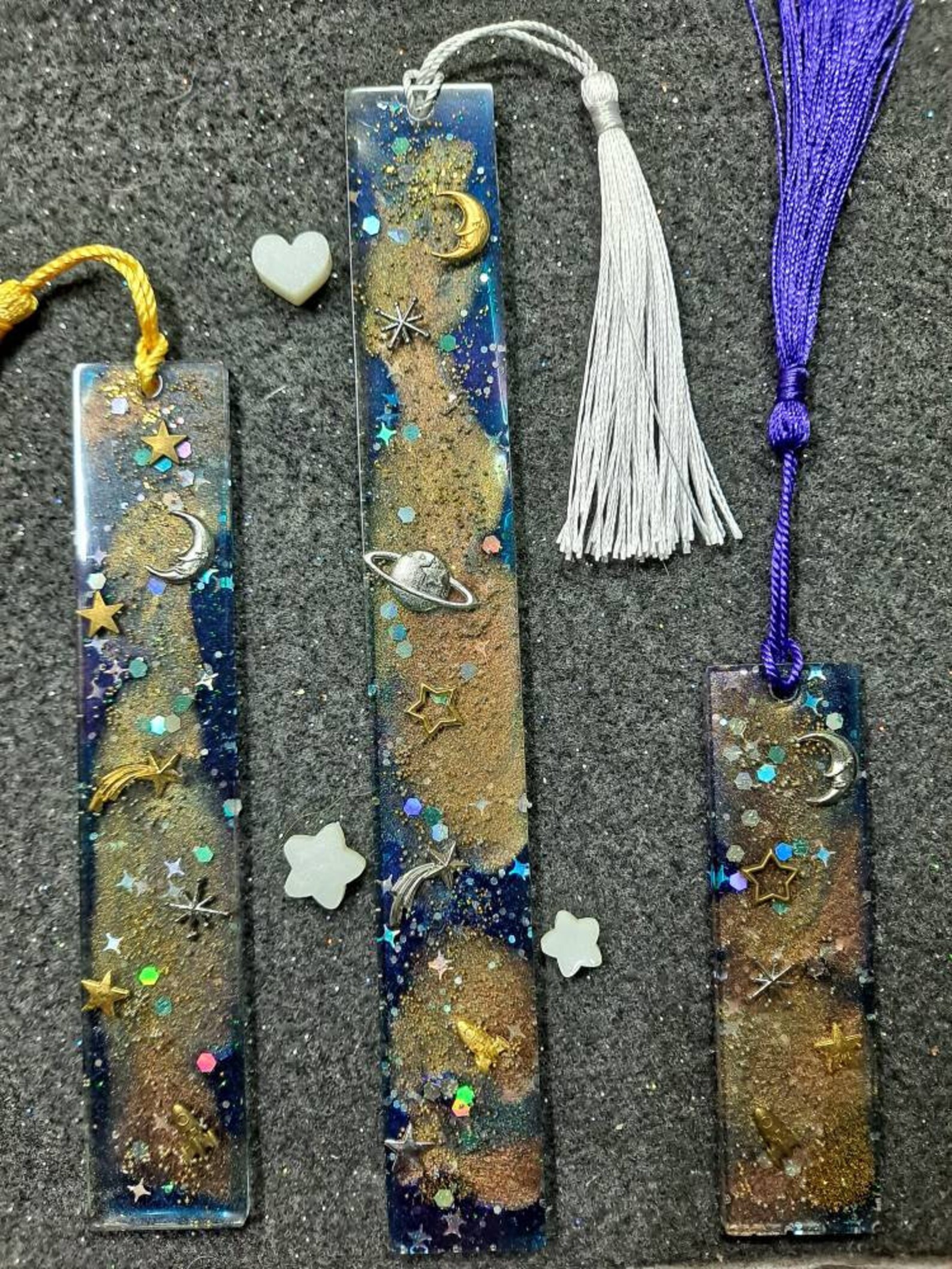 Galaxy Bookmarks Outer Space Inspired Resin Bookmarks - Etsy