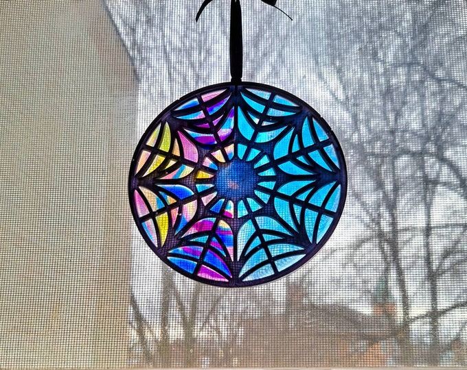 Nevermore Window Suncatcher Stained Glass Resin Wall Hanging - Etsy