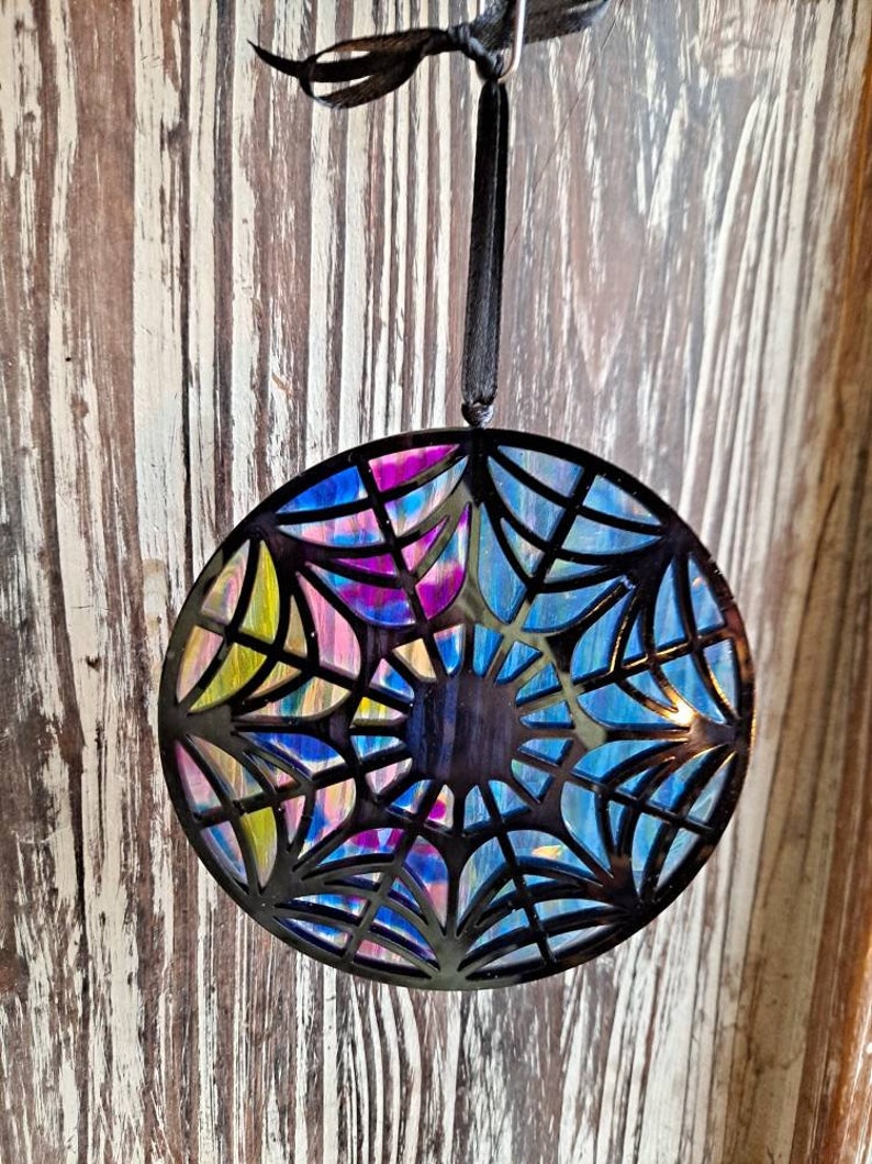 Nevermore Window Suncatcher | Stained Glass Resin Wall Hanging - Etsy