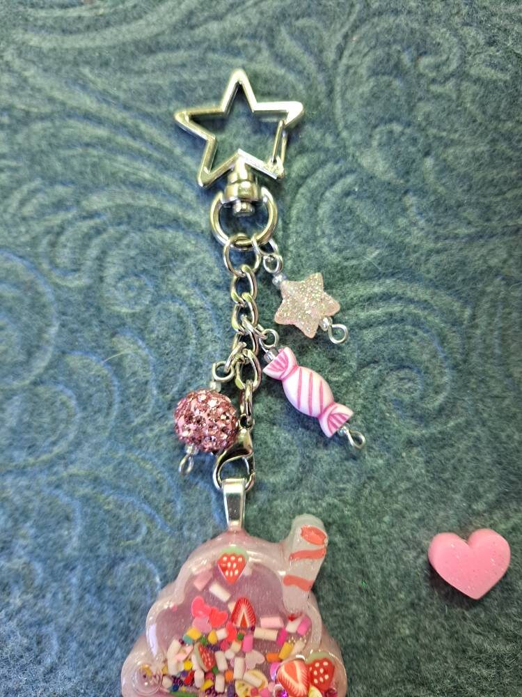 Strawberry Banana Milkshake Keychain Liquid Filled Resin | Etsy