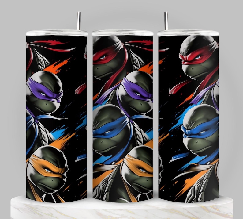 Retro Ninja Turtle Vibes 20oz Skinny Tumbler – Hero-inspired Sewer ...
