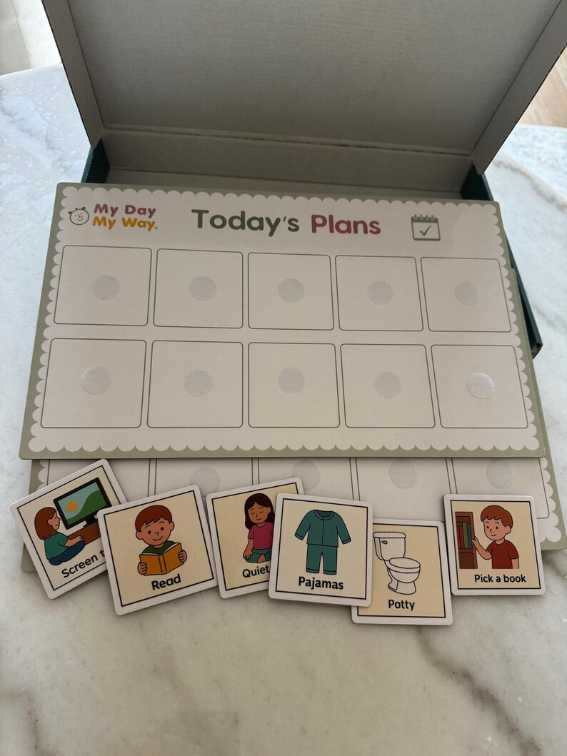 Visual Routine Chart for Kids: Toddler Morning and Night Schedule Board ...