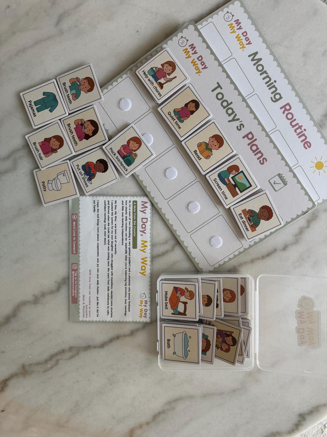 My Day, My Way™ Visual Routine Chart for Kids – Toddler Morning & Night ...