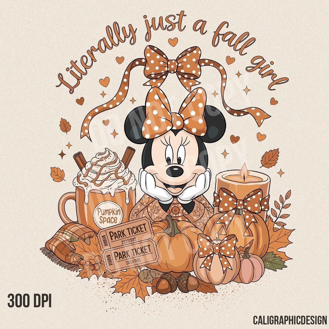 Minnie Mouse Fall PNG, Literally Just a Fall Girl, Cozy Pumpkin Spice ...