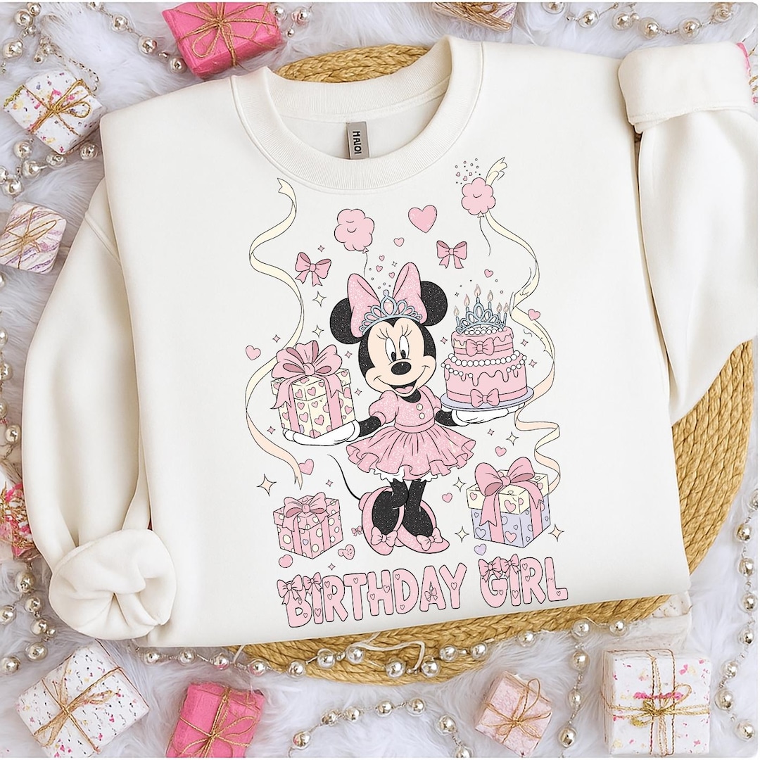 Pink Minnie Birthday Girl PNG, Retro Mouse Clipart (digital Download ...