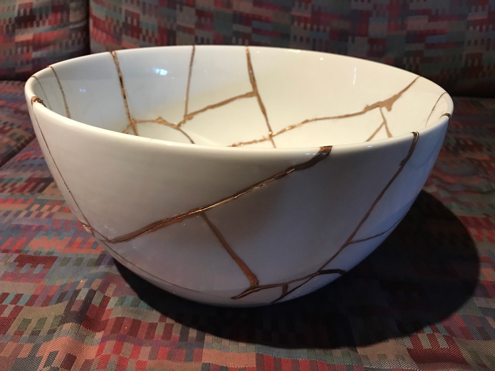 Kintsugi Large White Decorative Bowl 20 Plus Breaks - Etsy