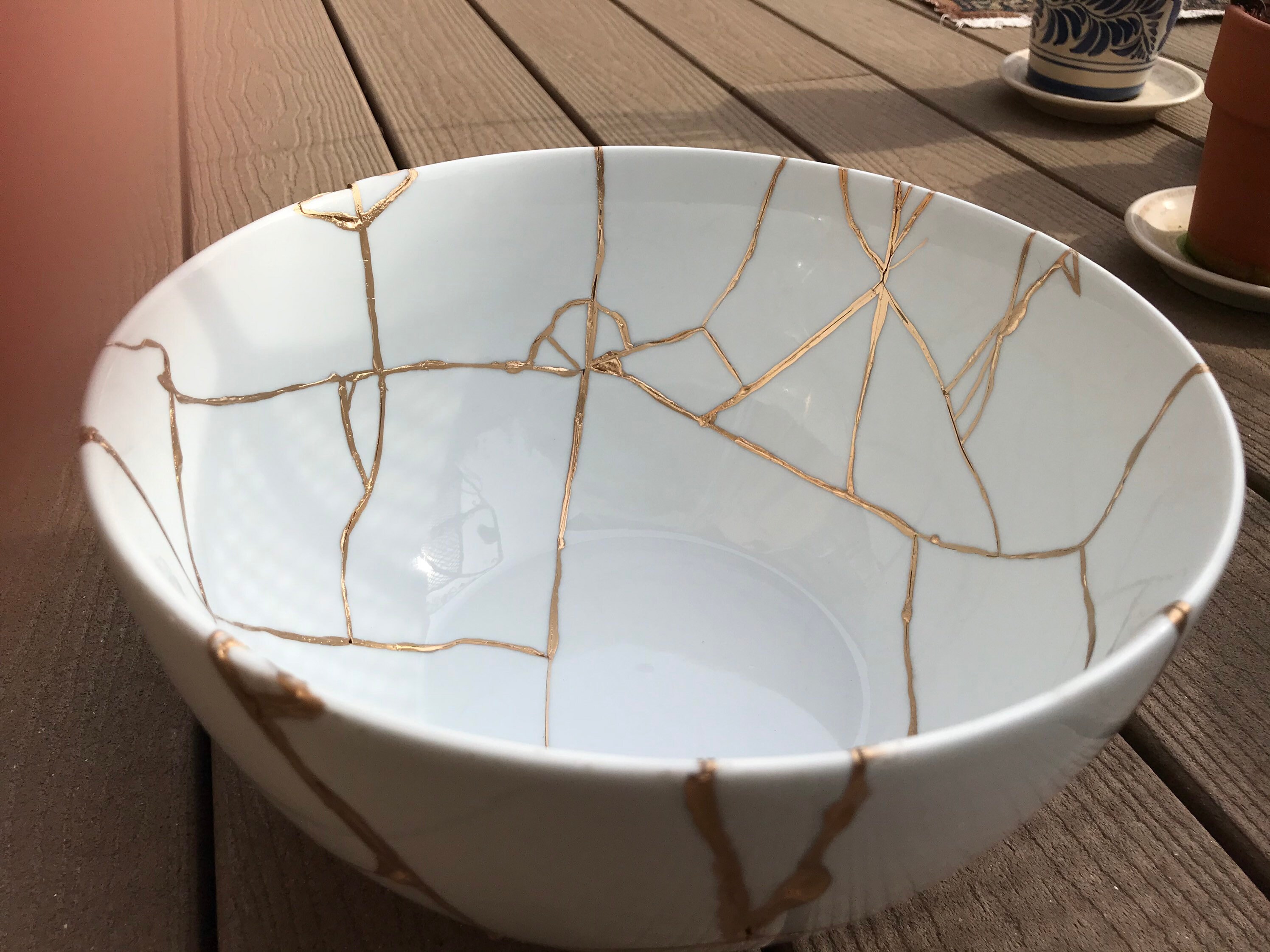 Kintsugi Decorative Large White Bowl 30 Plus Breaks | Etsy