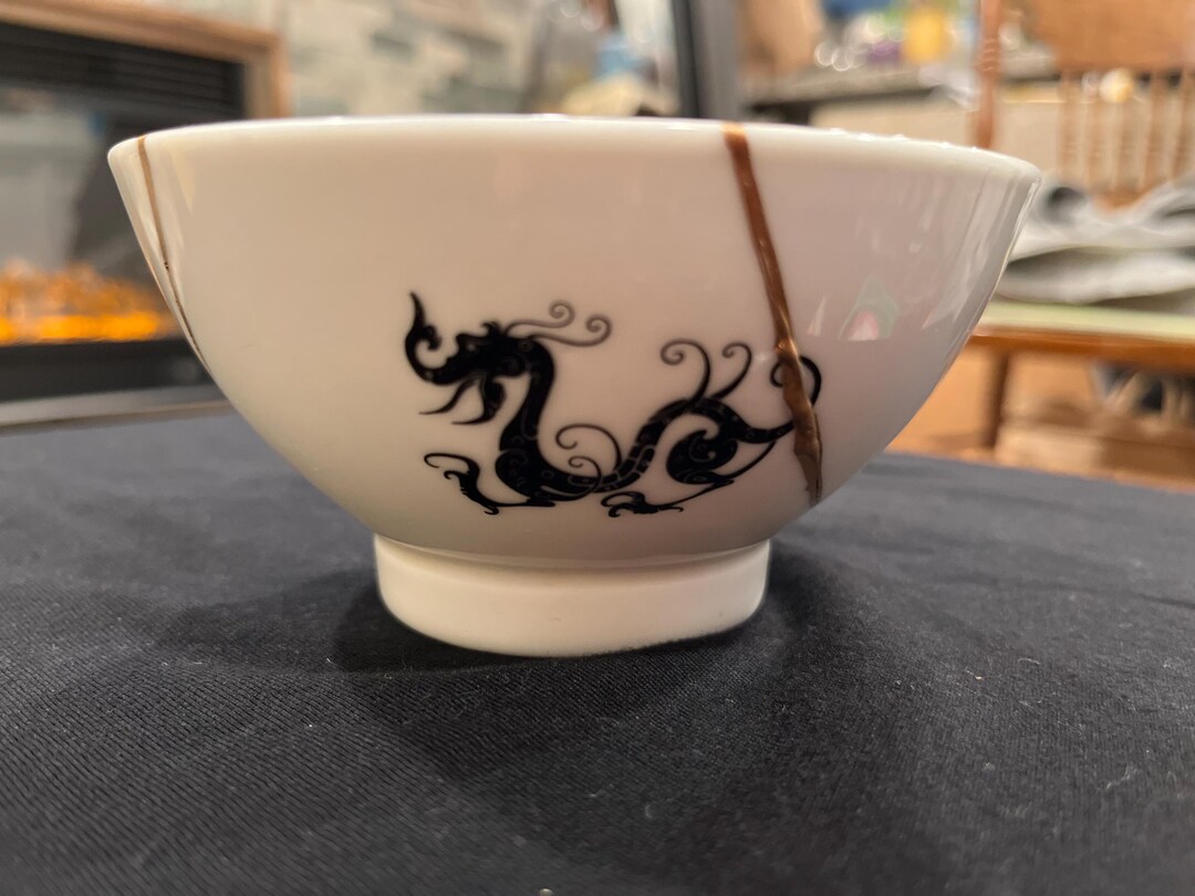 Kintsugi Dragon Decorative Bowl - Etsy