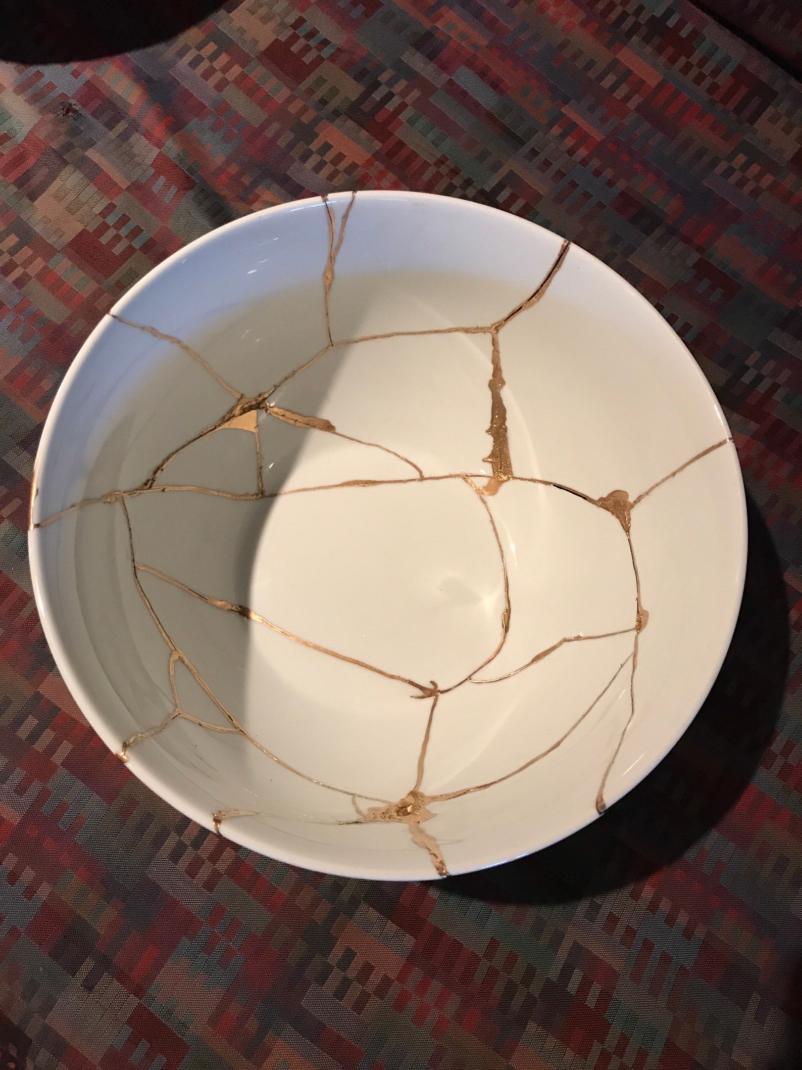 Kintsugi Large White Decorative Bowl 20 Plus Breaks - Etsy