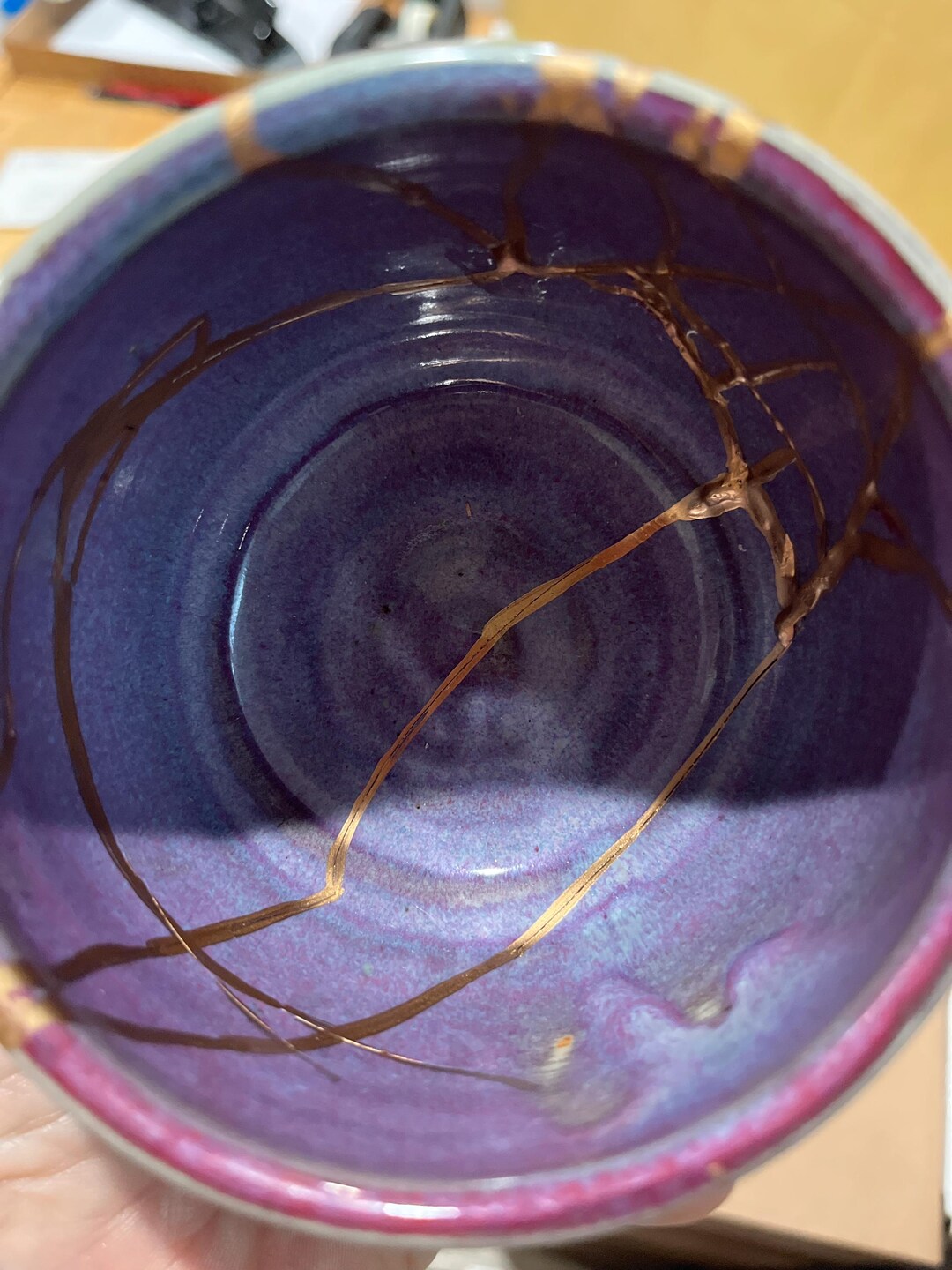 Kintsugi Handmade Purple Bowl - Etsy