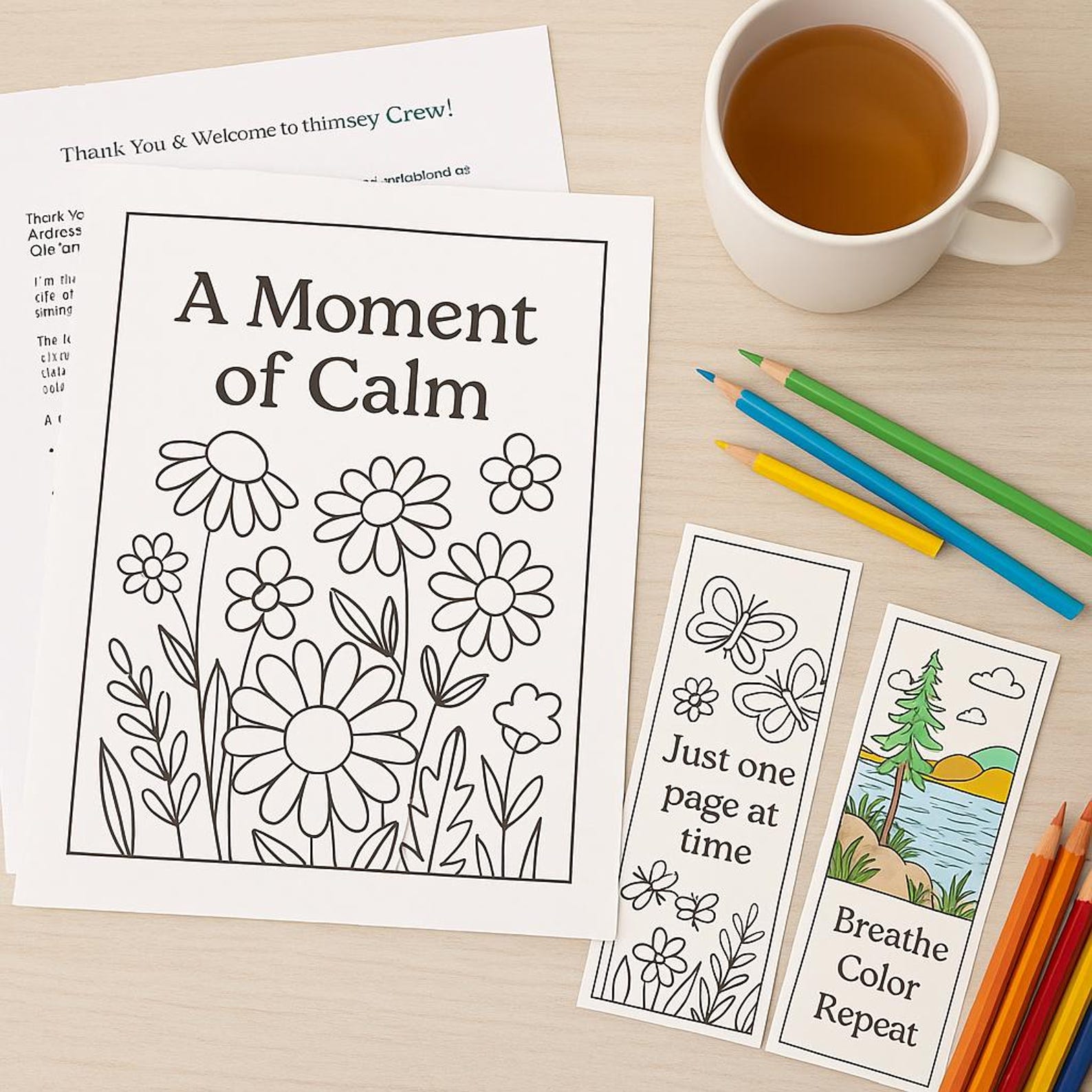 A Moment of Calm – Printable Coloring Book for Adults & Seniors (22 ...