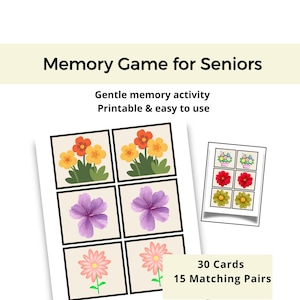 Flower Memory Matching Game for Seniors | Dementia Friendly Activity ...