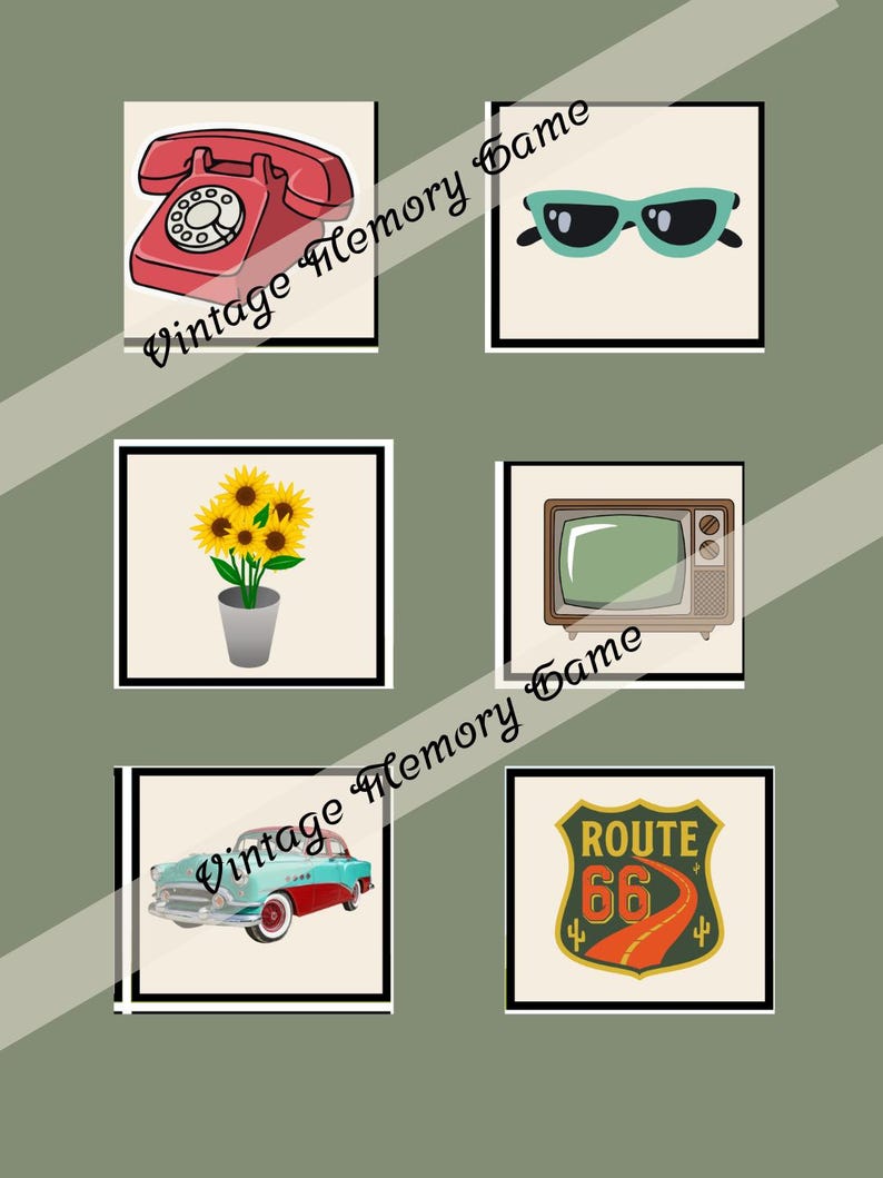 Vintage Memory Game for Seniors, Reminiscence Cards | Senior Activity ...