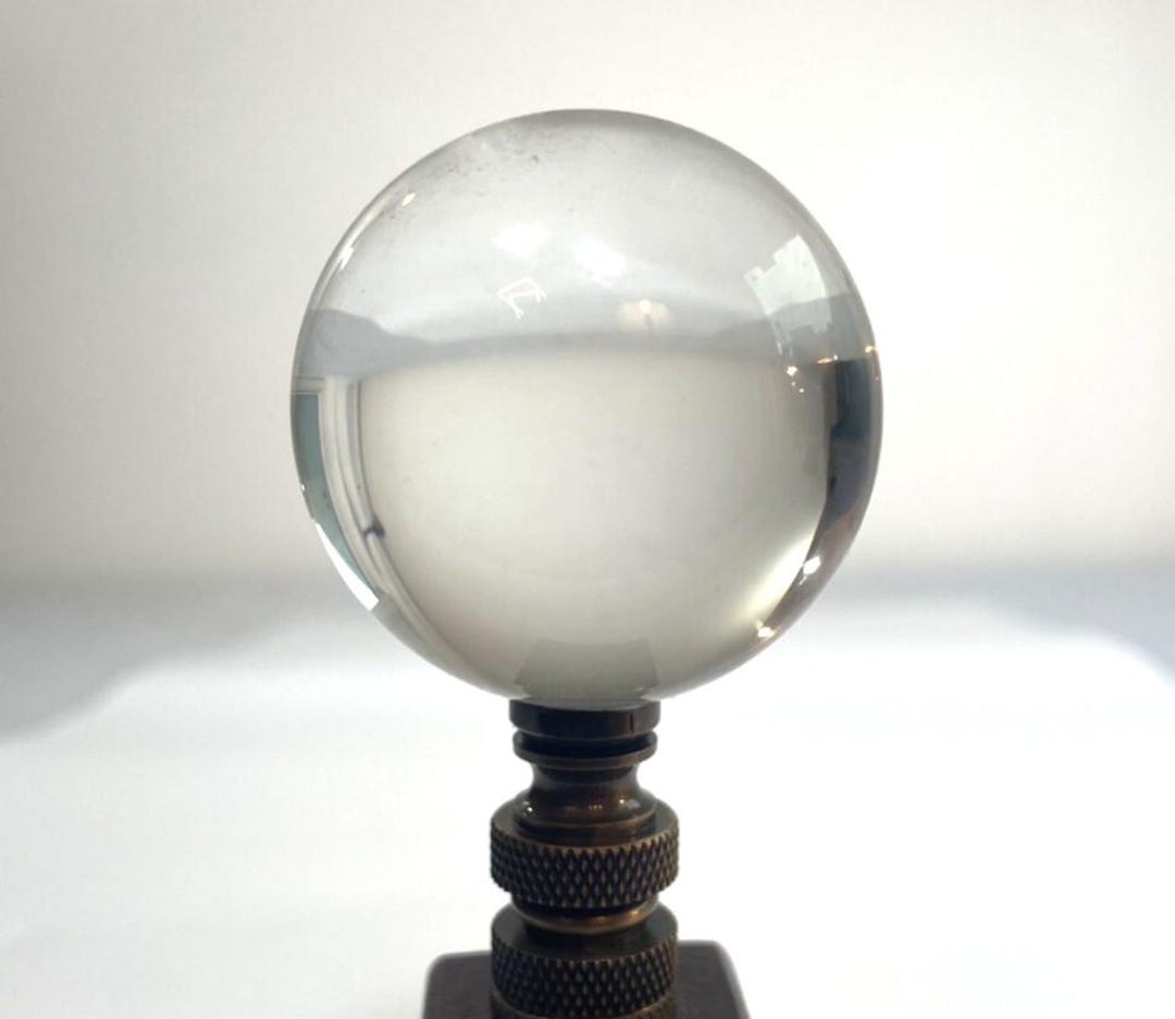 Crystal Finials Large Round Clear Glass Crystal Lamp Finial 3" - Etsy