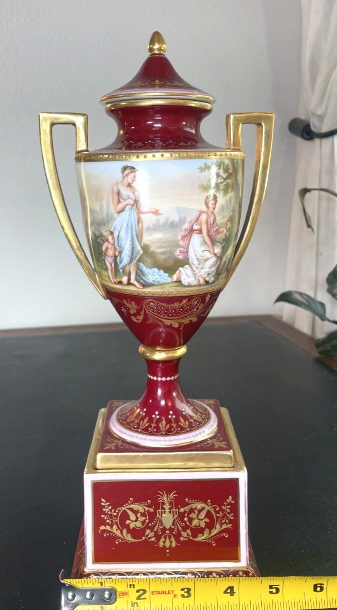 Antique Austrian Royal Vienna Porcelain Urn Hand Painted Scene Minerva ...