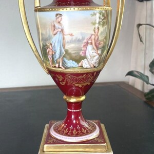 Antique Austrian Royal Vienna Porcelain Urn Hand Painted Scene Minerva ...