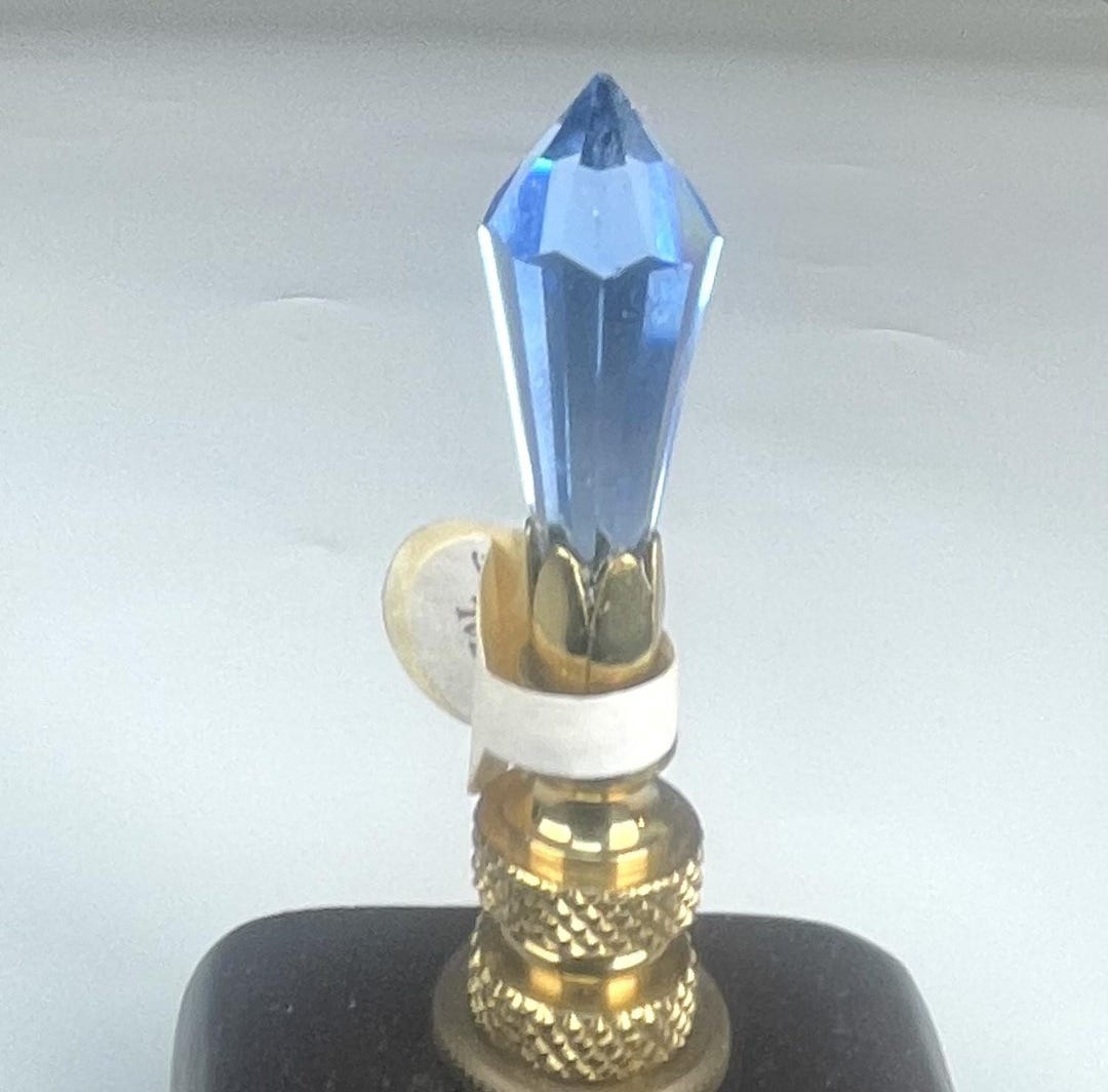Crystal Finials Small Blue Spire Shape Clear Crystal Lamp Finial - Etsy