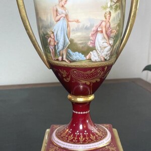 Antique Austrian Royal Vienna Porcelain Urn Hand Painted Scene Minerva ...