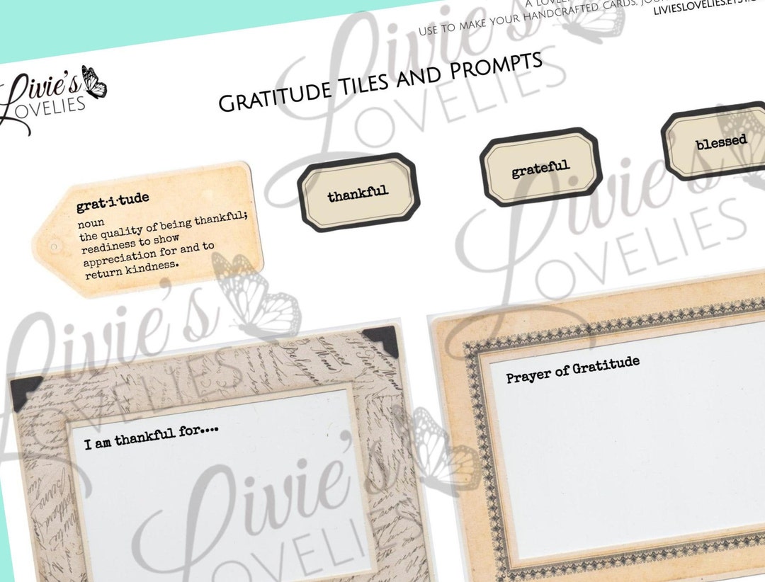 GRATITUDE JOURNAL KIT - Digital Printable - Journal Elements - Bible ...