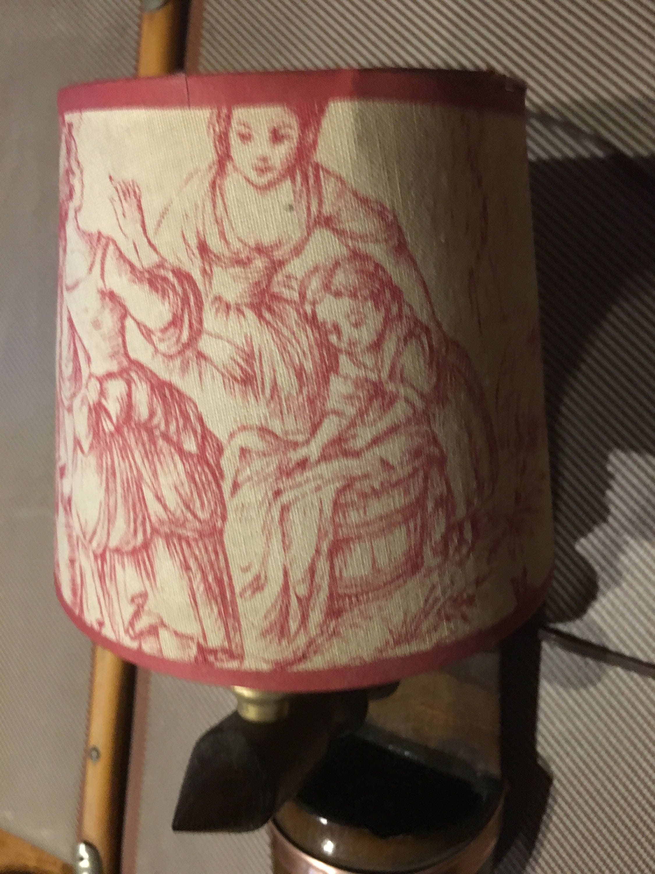 Toile Lamp, French Country Shoe With Alsace Stork Emblem, Toile De Jouy ...