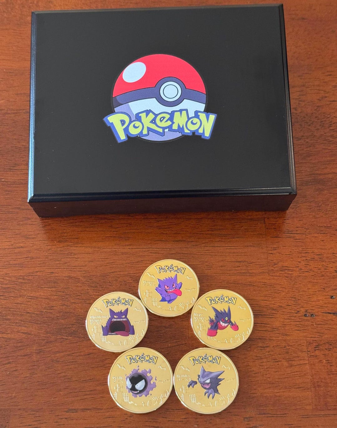 Exclusive GENGAR EVOLUTION Pokemon Coin Set - in Quality Wood Case ...