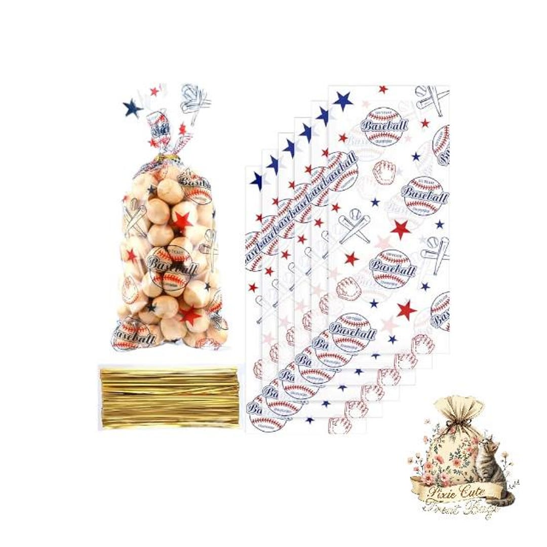 Baseball Treat Bags: Birthday Party Favors, 5 Piece Set - Etsy