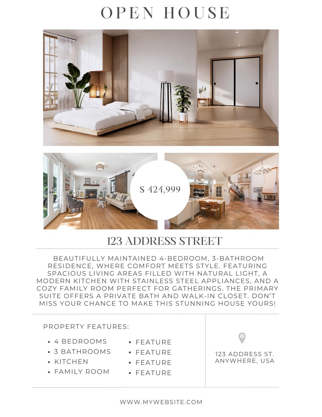 Instant Download - Canva Editable Open House Flyer - Etsy