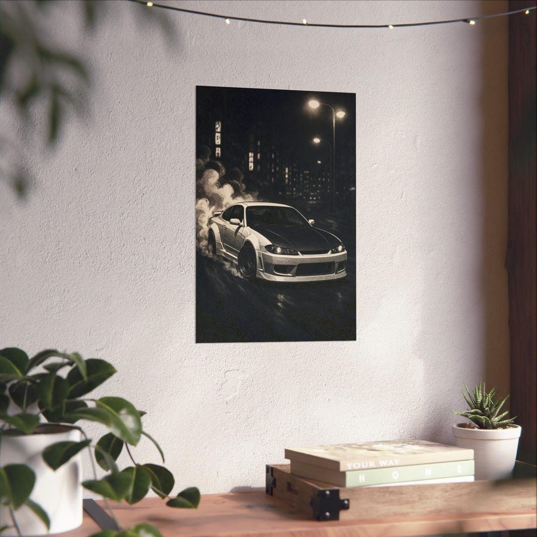 Nissan Silvia S15 Drift Night Poster | JDM Street Racing Wall Art ...
