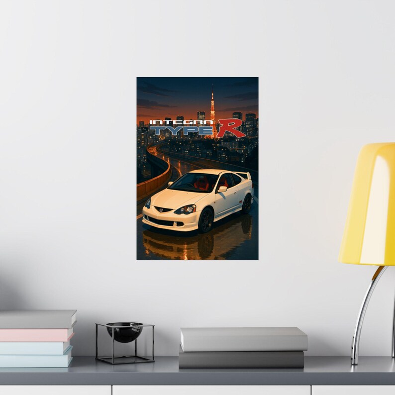 Honda Integra Type R DC5 JDM Poster – White Civic Coupe Art Print ...