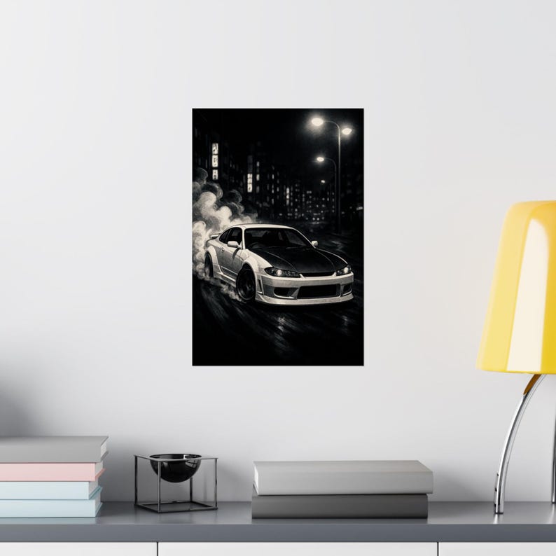 Nissan Silvia S15 Drift Night Poster | JDM Street Racing Wall Art ...