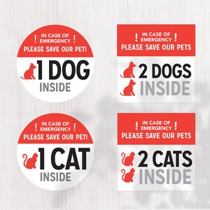 Pet Inside Emergency Sticker with Names Emergency Pet | Etsy