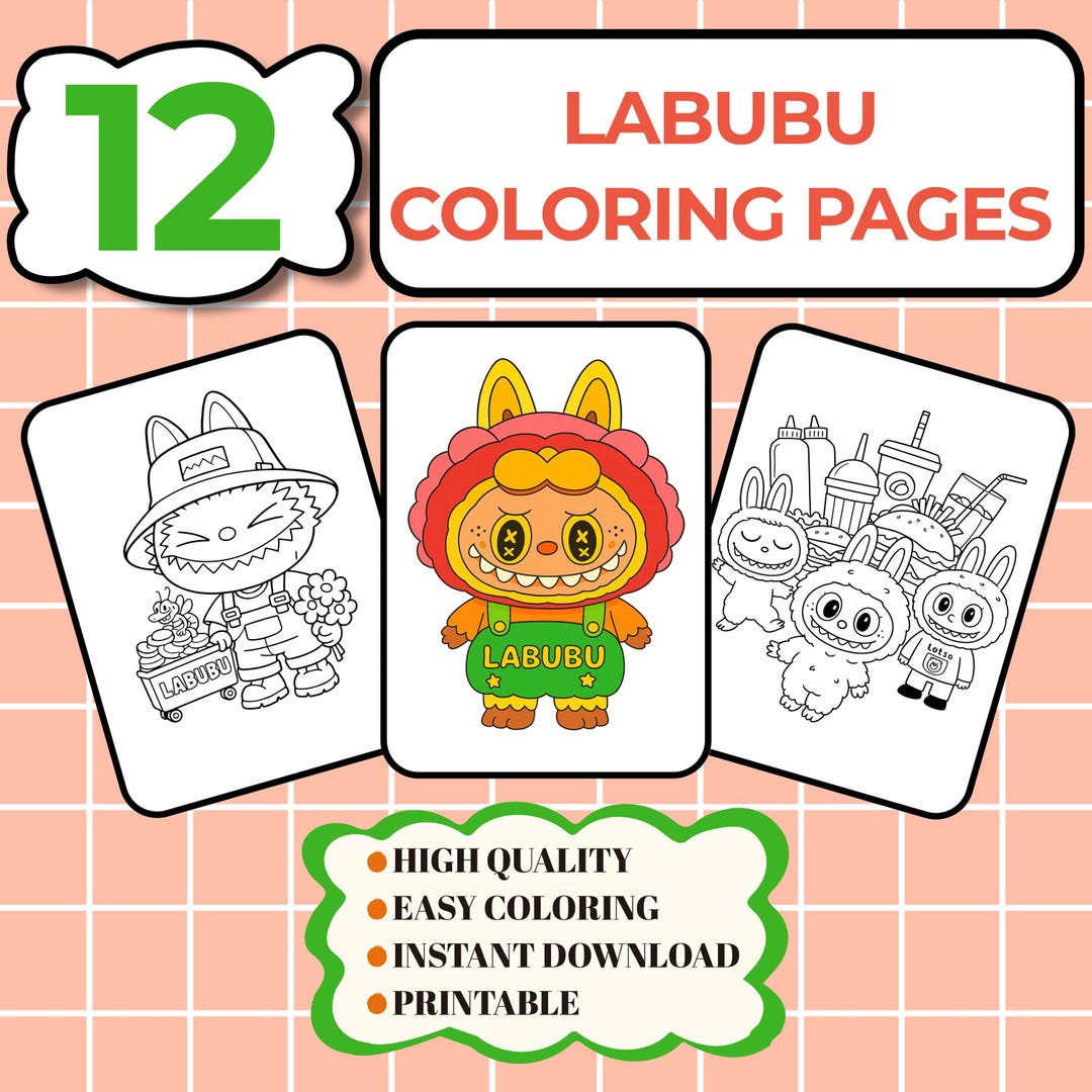 Labubu Coloring Pages, Cute Labubu Printable Sheets, Fun Art for Kids ...