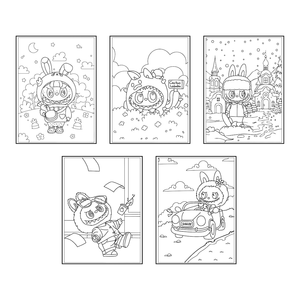 Labubu Coloring Pages, Cute Character Printable Sheets, Fun Art for ...