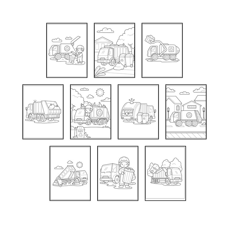 Garbage Truck Coloring Pages, Printable Trash Truck Art for Kids ...