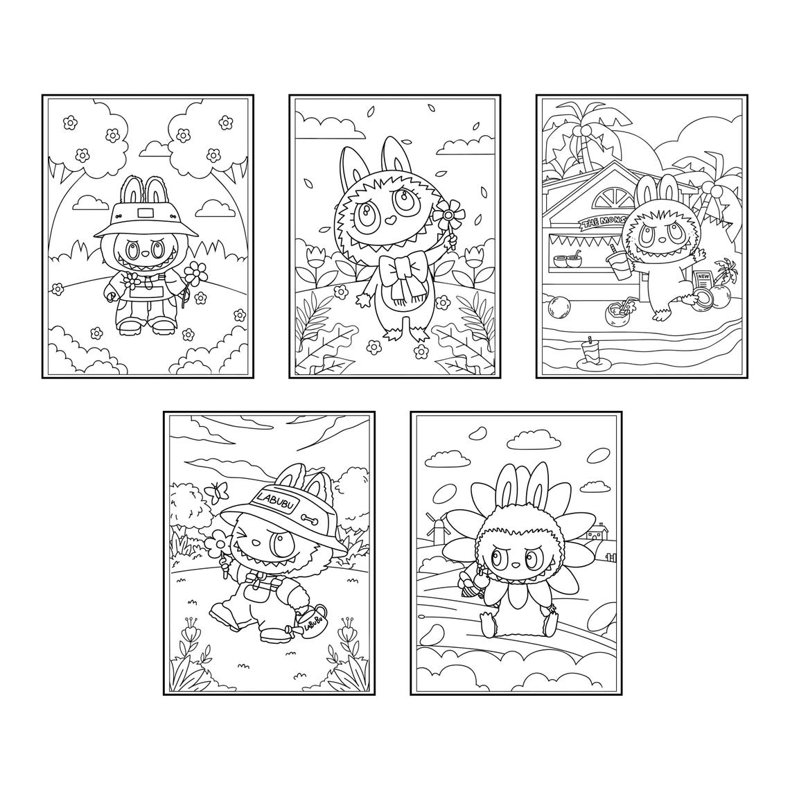 Labubu Coloring Pages, Cute Character Printable Sheets, Fun Art for ...