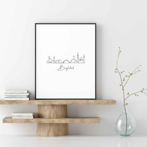 Baghdad Line Art, Minimalist Baghdad City Print, Iraq Travel Poster ...