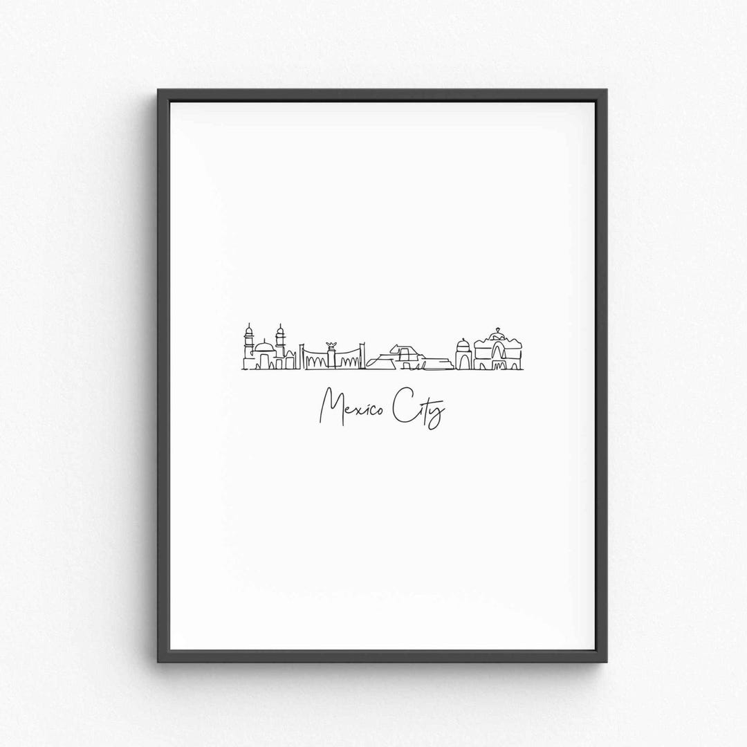 Mexico City Line Art, Minimalist Mexico City Print, Mexico Travel ...