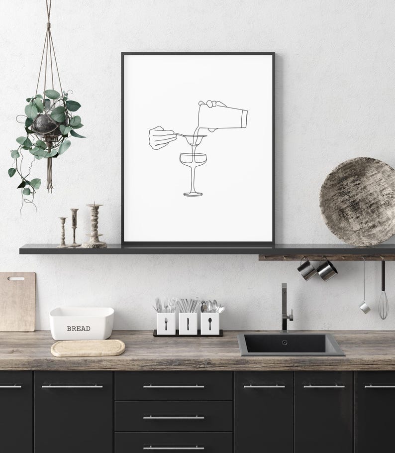 Cocktail Kit Printable, Bar Cart Decor, Minimalist Drink Art, Mixology ...