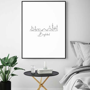 Baghdad Line Art, Minimalist Baghdad City Print, Iraq Travel Poster ...