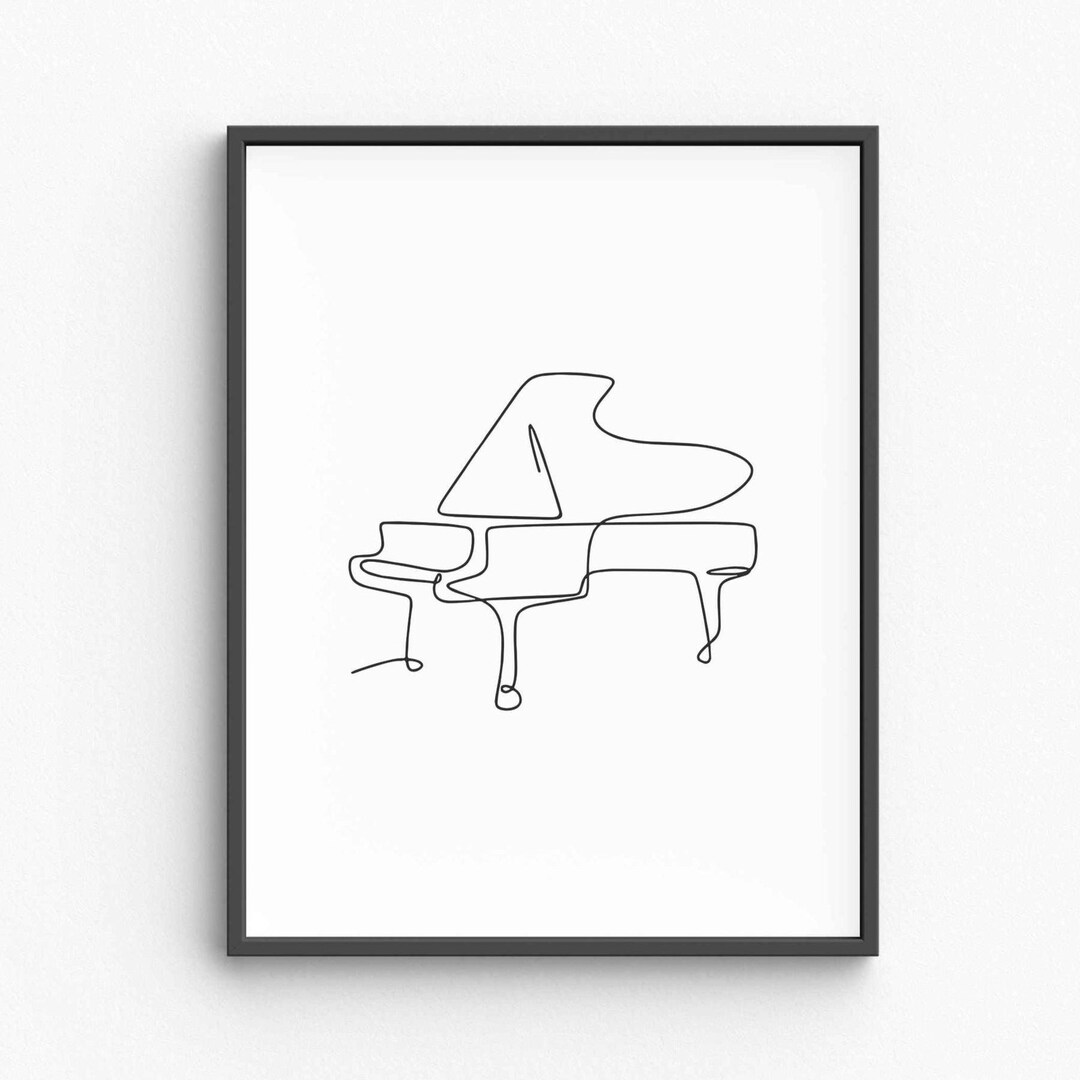 Minimalist Piano Line Art Print, Music Room Decor (digital Download) - Etsy