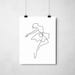 Minimalist Ballerina Line Art Print, Elegant Ballet Dancer Sketch ...